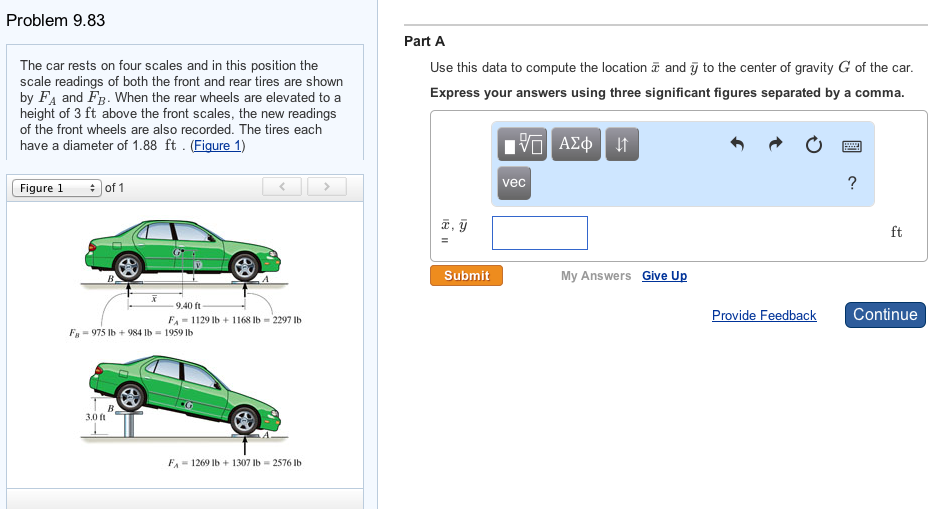 Solved The car rests on four scales and in this position the | Chegg.com