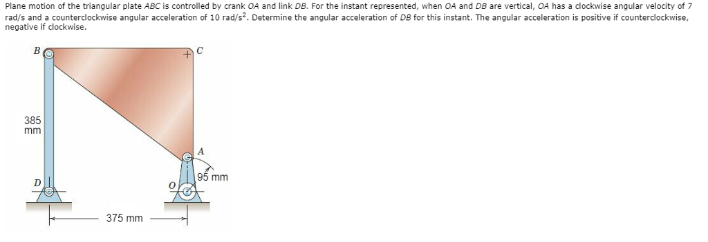 Solved Plane motion of the triangular plate ABC is | Chegg.com