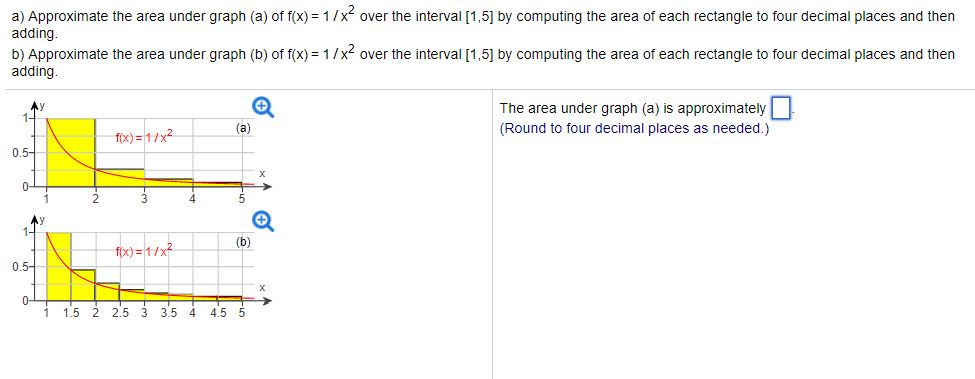 Solved a) Approximate the area under graph (a) of f(x) 1/x | Chegg.com