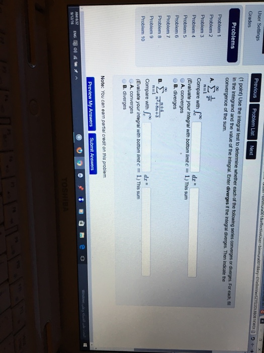 Solved Use the Integral test to determine whether each of | Chegg.com