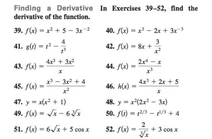 Solved Calculus 1 Derivatives HW help. **I already have the | Chegg.com