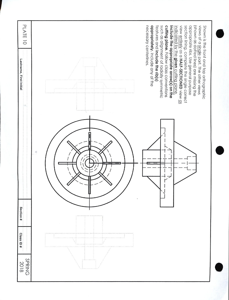 Solved Shown is the front and top orthographic views of a | Chegg.com