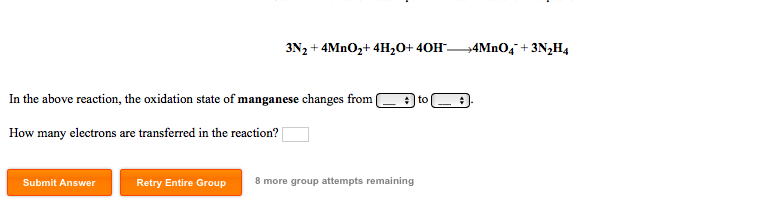 Solved In the above reaction, the oxidation state of | Chegg.com