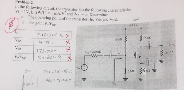 Solved Problem2 In the following circuit, the transistor has | Chegg.com