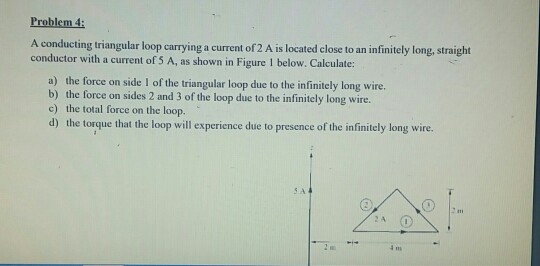 Solved Problem 4 A Conducting Triangular Loop Carrying A 