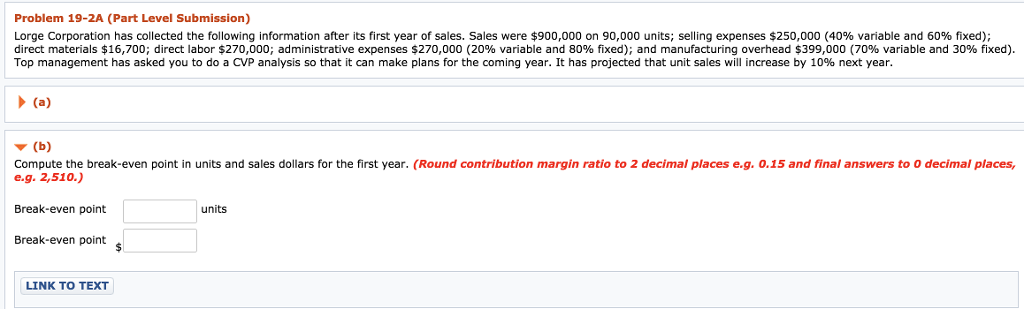 Solved Problem 19-2A (Part Level Submission) Lorge | Chegg.com