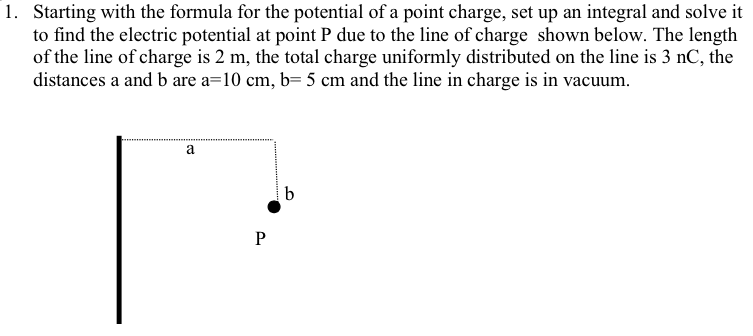 Solved Starting with the formula for the potential of a | Chegg.com