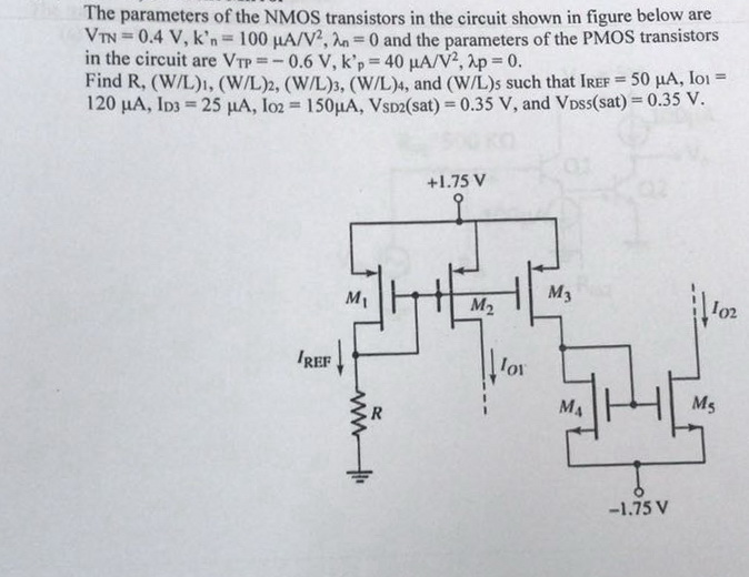 Solved The parameters of the NMOS transistors in the circuit | Chegg.com