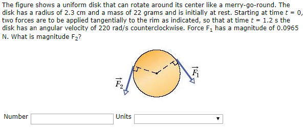 Solved The figure shows a uniform disk that can rotate | Chegg.com