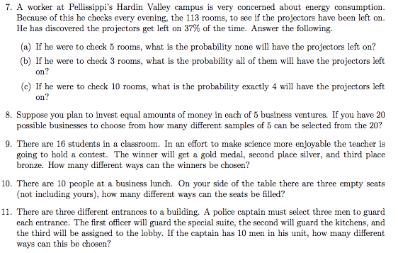 7. A worker at Pellissippi's Hardin Valley campus is | Chegg.com