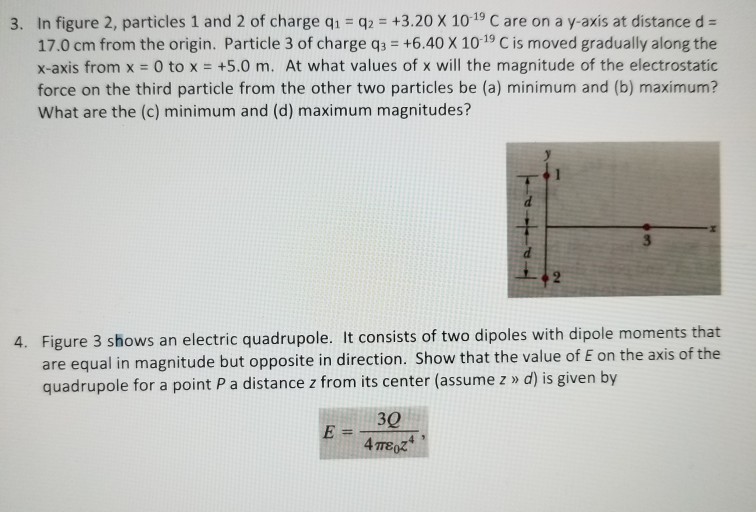 Solved 3. In figure 2, particles 1 and 2 of charge q1 q2 | Chegg.com