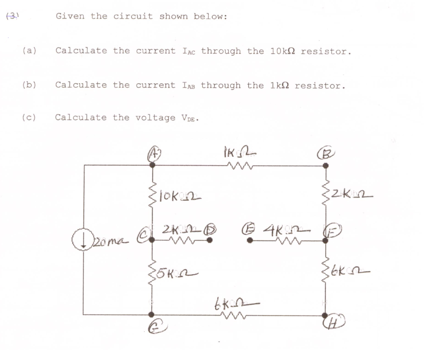 Solved Given the circuit shown below: (a) Calculate the | Chegg.com