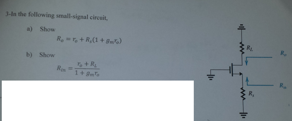 Solved 3-In the following small-signal circuit, a) Show a) | Chegg.com