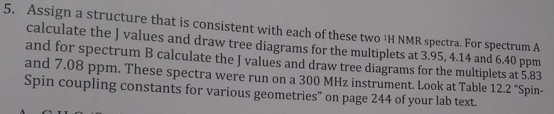 Solved 5. Assign a structure that is consistent with each of | Chegg.com