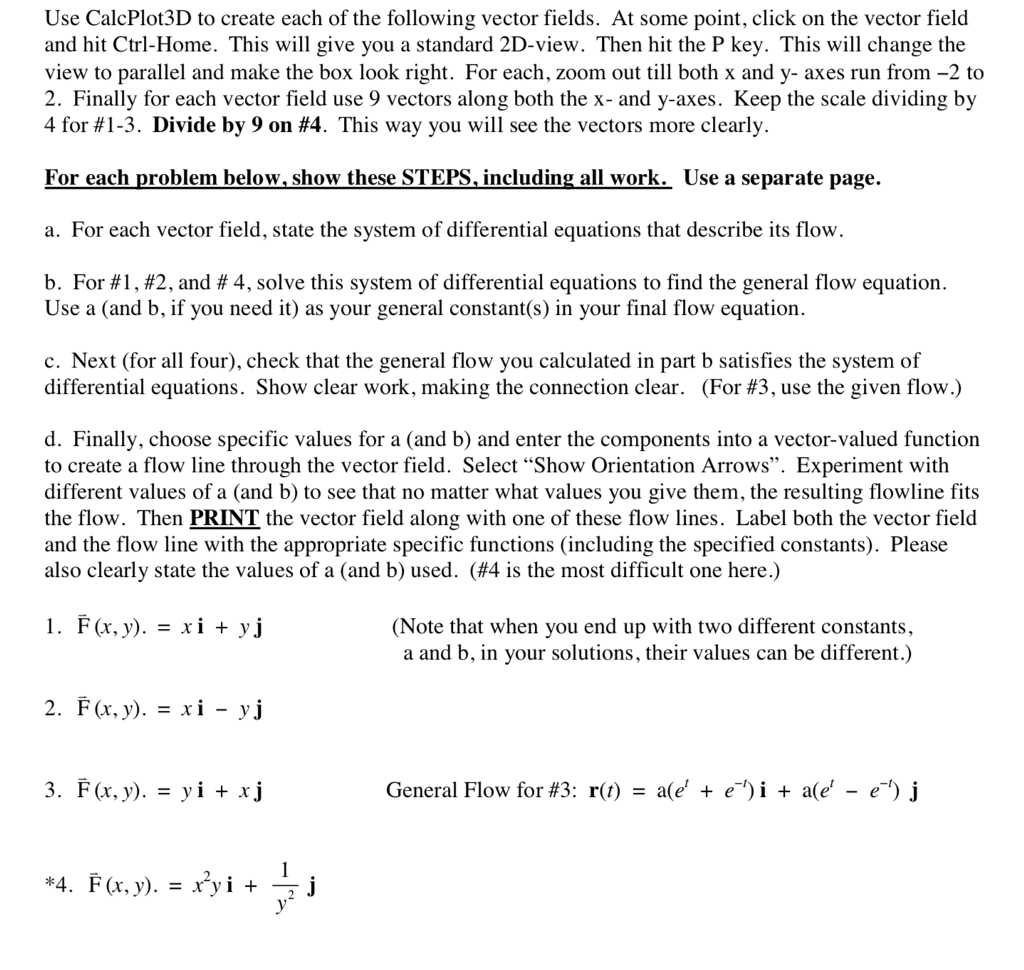 Use CalcPlot3D to create each of the following vector | Chegg.com
