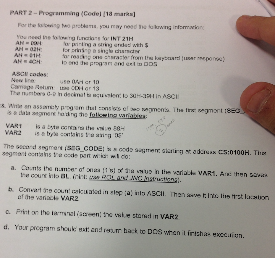 Solved PART 2 Programming Code 18 Marks For The Chegg
