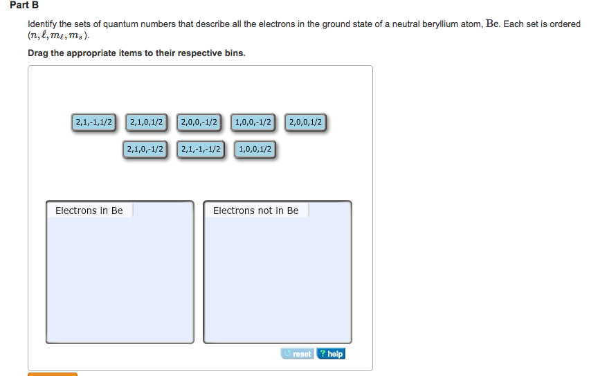 Solved Part B Identify the sets of quantum numbers that | Chegg.com