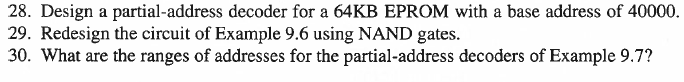 Design a partial-address decoder for a 64KB EPROM | Chegg.com