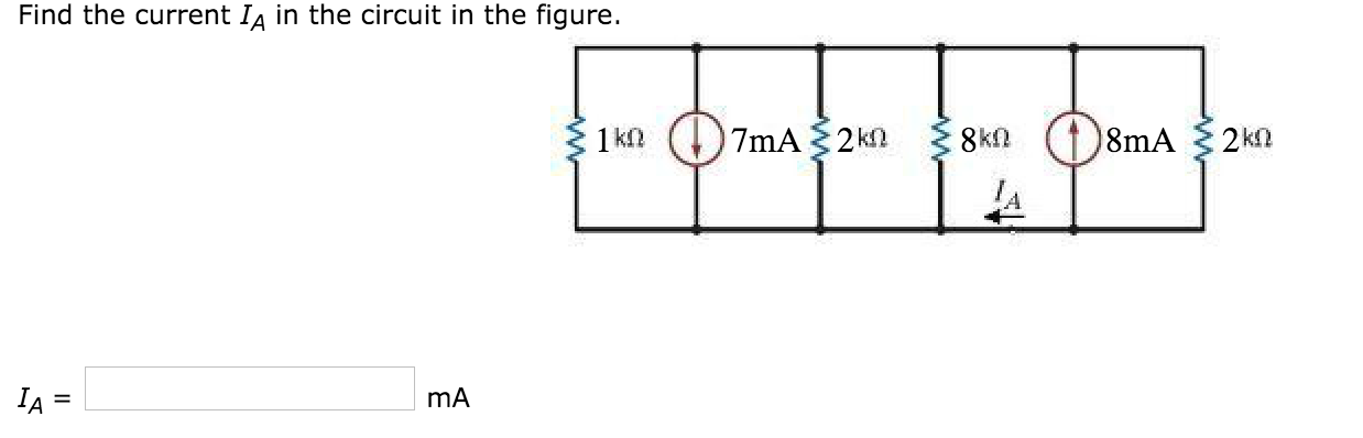Solved Find the current IA in the circuit in the figure. | Chegg.com
