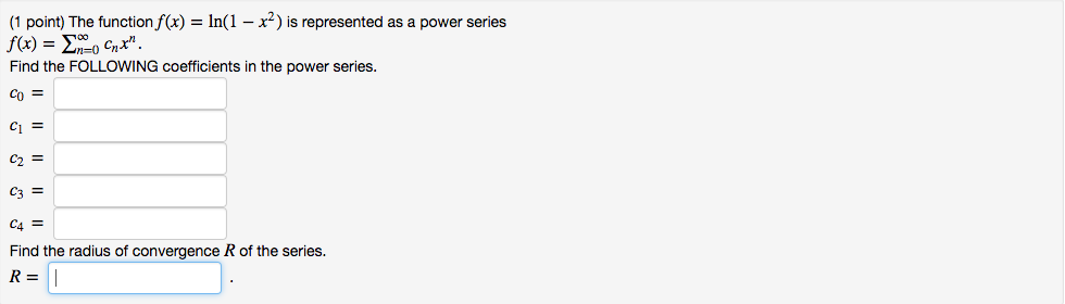Solved The function f (x) = ln(l - x^2) is represented as a | Chegg.com