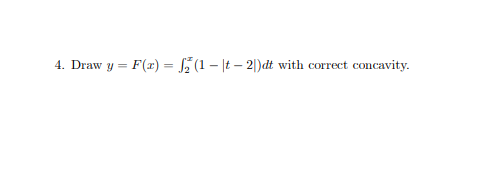 Solved Draw y = F(x) = R x 2 (1 jt 2j)dt with correct | Chegg.com