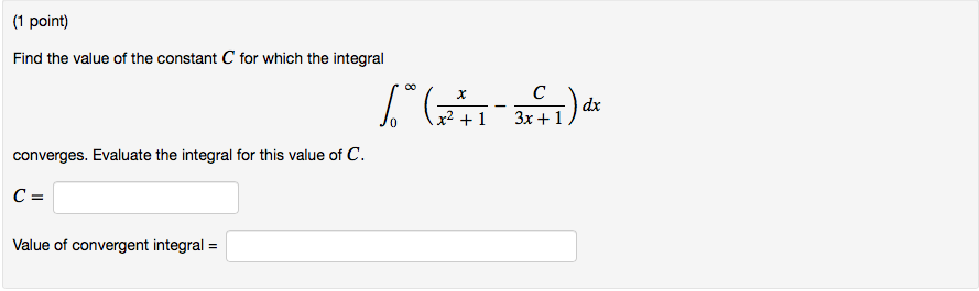 Solved Find the value of the constant C for which the | Chegg.com
