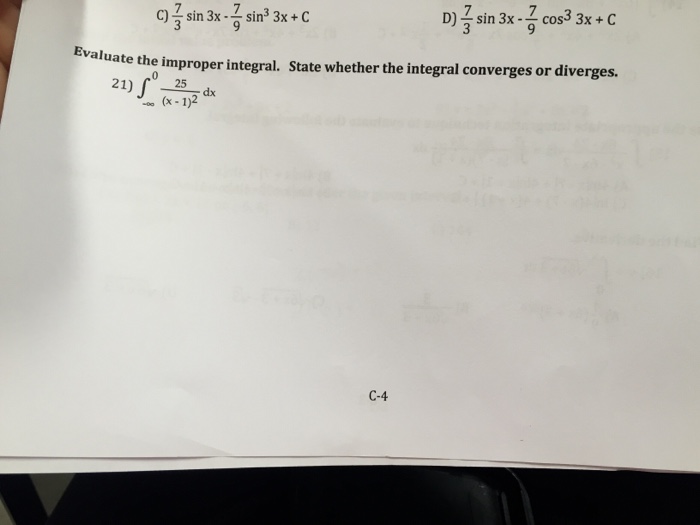 Solved Evaluate the improper integral. State whether the | Chegg.com Solved Evaluate the improper integral. State whether the | Chegg.com
