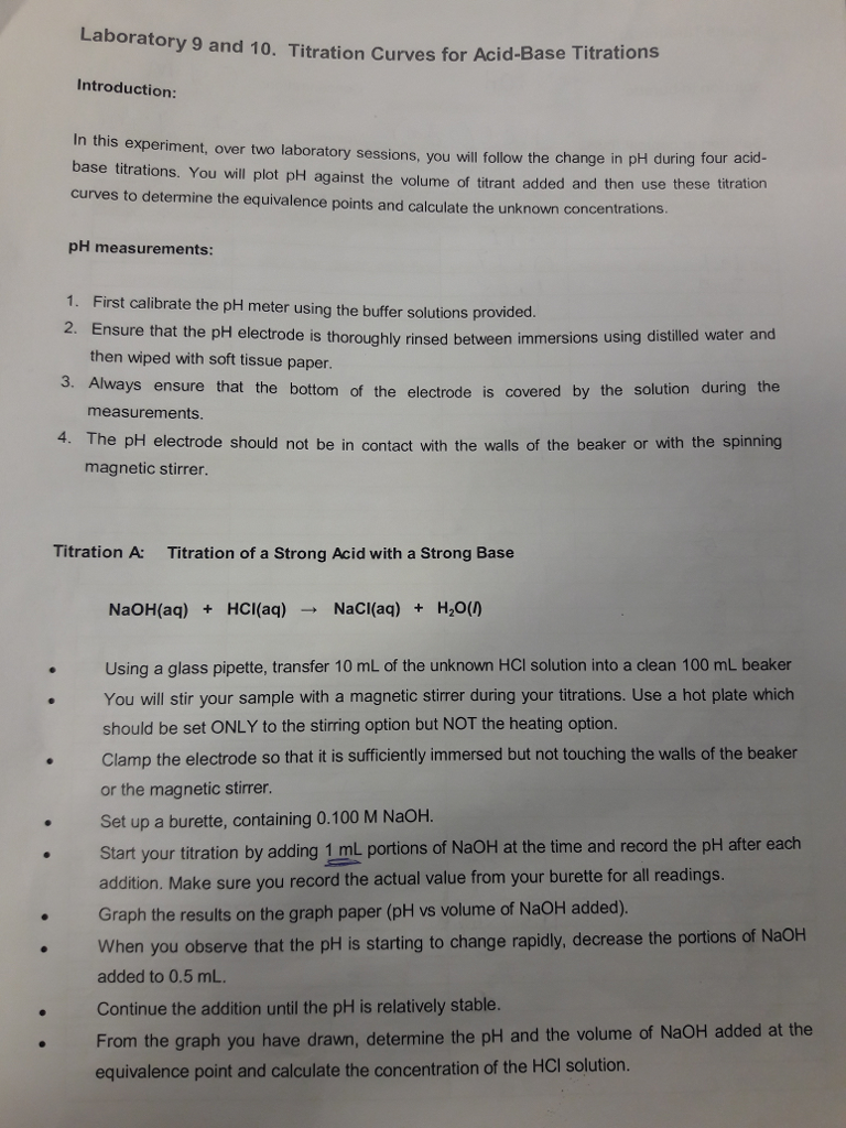 Hi Could you please write down the lab report parts | Chegg.com