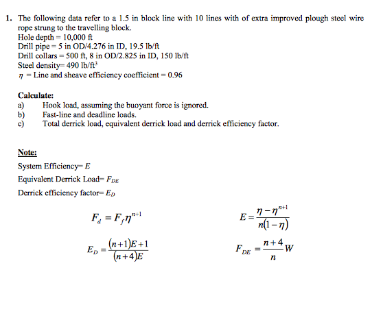 Solved 1. The following data refer to a 1.5 in block line | Chegg.com