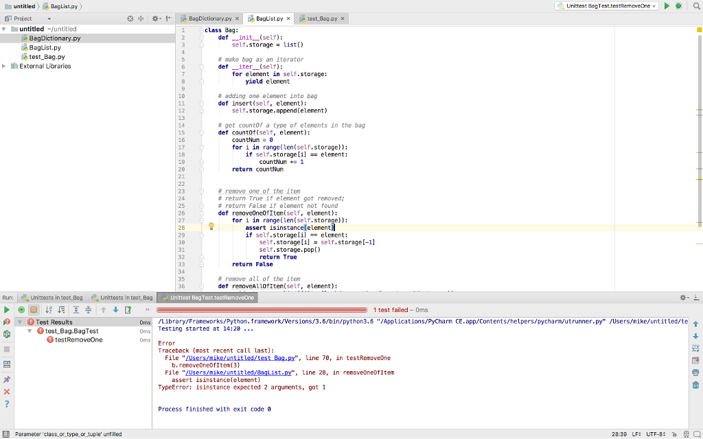 Solved -untitled , Baglist.py) Aurittest | Chegg.com Solved -untitled , Baglist.py) Aurittest | Chegg.com