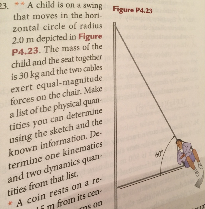 Solved A child is on a swing that moves in the horizontal | Chegg.com