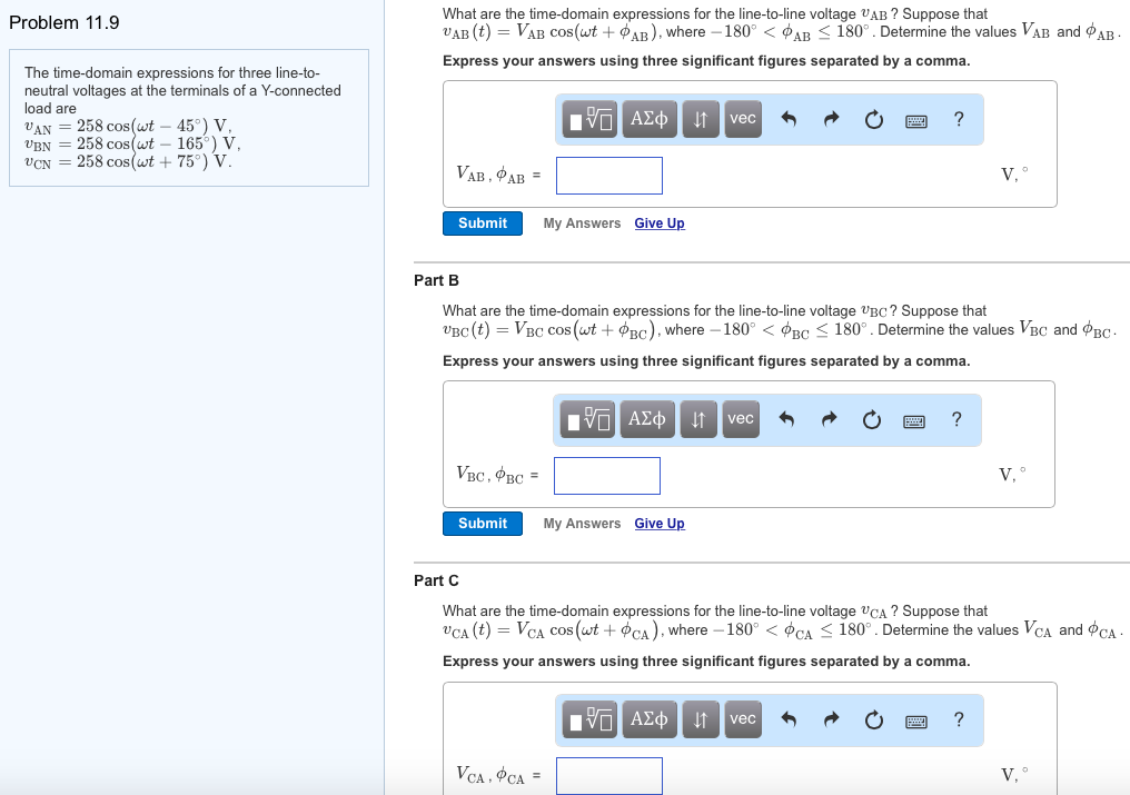Solved What are the time-domain expressions for the | Chegg.com