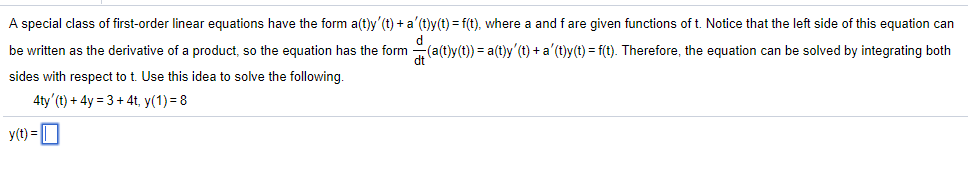 Solved A special class of first-order linear equations have | Chegg.com