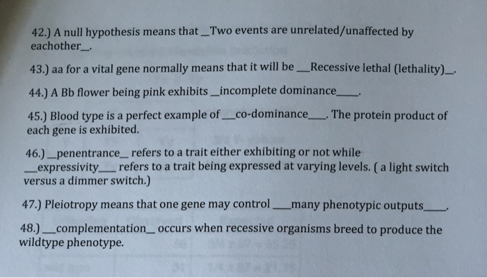 Solved A null hypothesis means that Two events are | Chegg.com