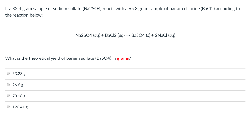Solved If a 32.4 gram sample of sodium sulfate (Na2S04) | Chegg.com