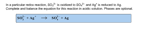 Solved In a particular redox reaction, SO32- is oxidized to | Chegg.com