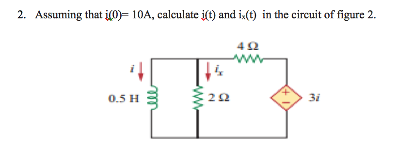 Solved Assuming that i(0)= 10A, calculate i(t) and i_x(t) in | Chegg.com