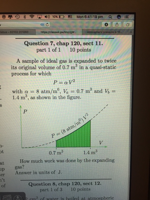 Solved A sample of ideal gas is expanded to twice its | Chegg.com