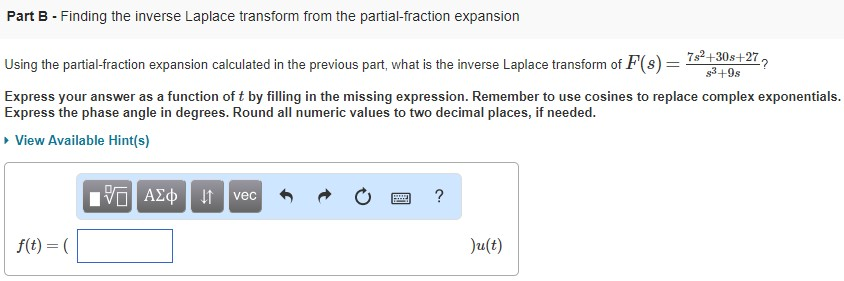 Solved Part A Partial-Fraction Expansion with Distinct | Chegg.com