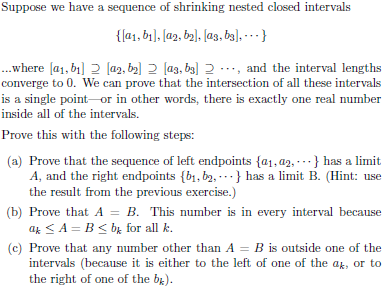 Solved Suppose we have a sequence of shrinking nested closed | Chegg.com