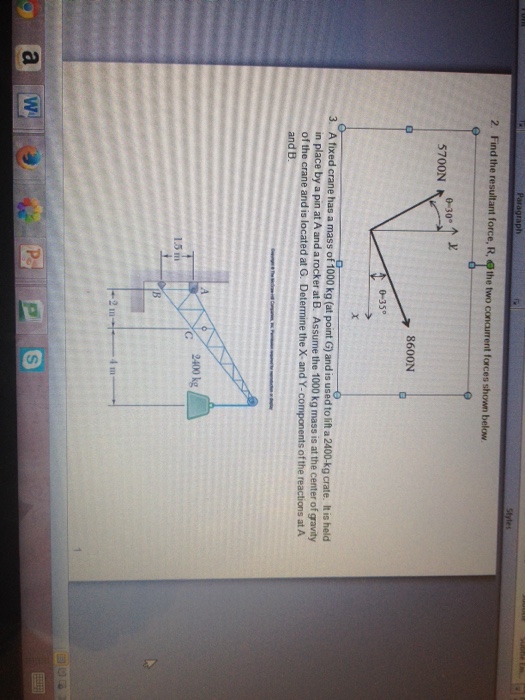 Solved Find the resultant force, R the two concurrent force | Chegg.com