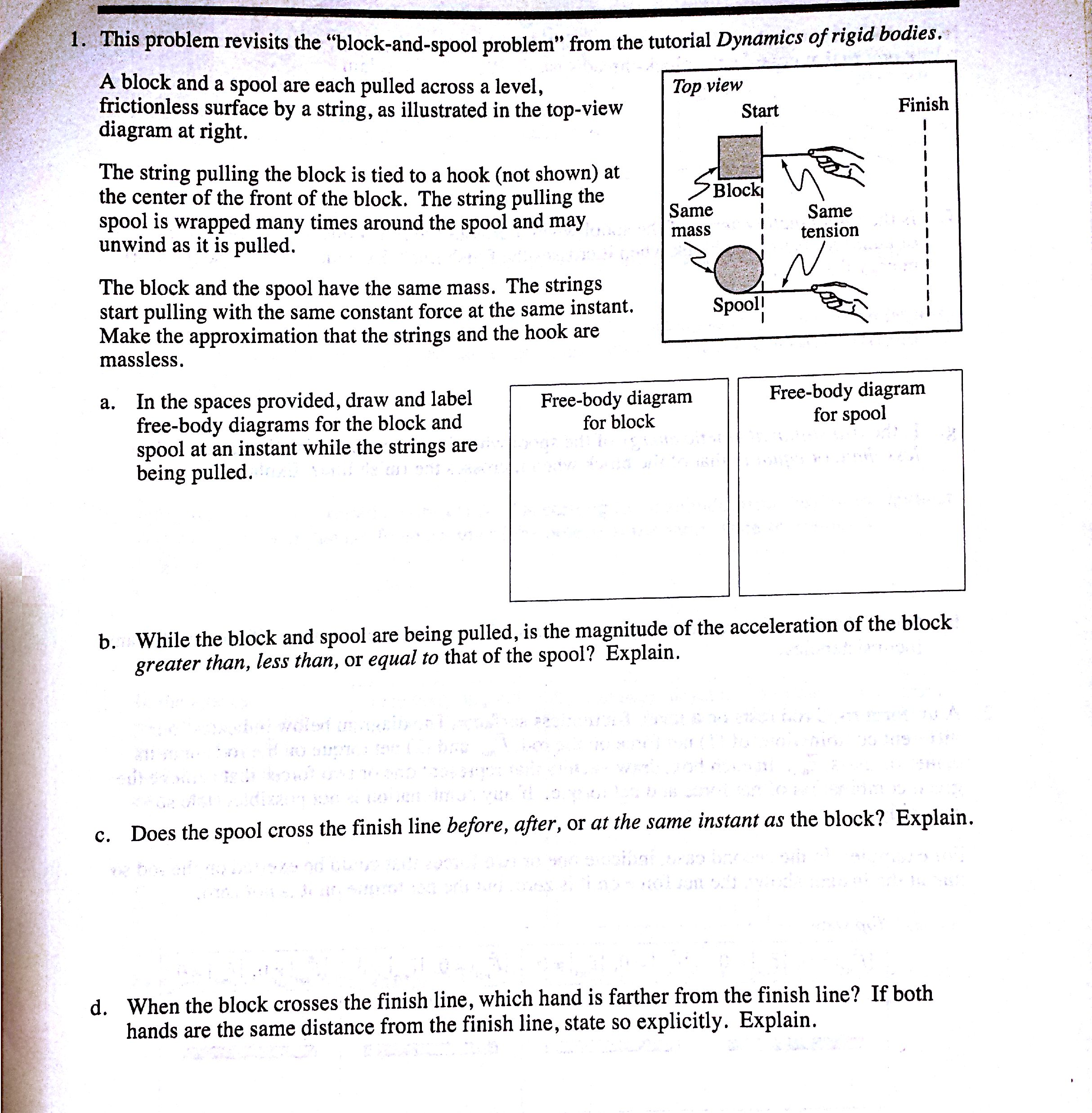 Solved This Problem Revisits The Block And Spool Problem 
