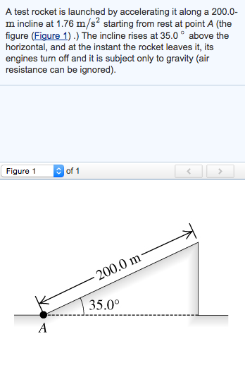 Solved A test rocket is launched by accelerating it along a | Chegg.com