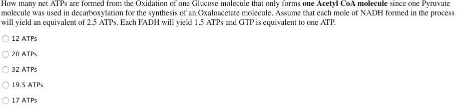 Solved How many net ATPs are formed from the Oxidation of | Chegg.com