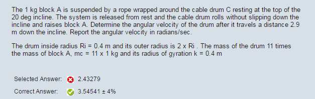 Solved The 1 kg block A is suspended by a rope wrapped | Chegg.com