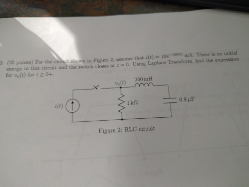 Solved solve circuit using Laplace transform | Chegg.com