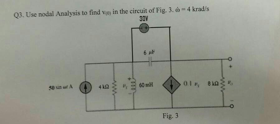 Solved Use nodal Analysis to find v(0) in the circuit of | Chegg.com