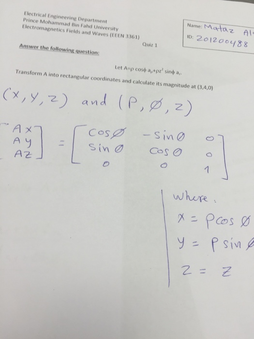 Solved Let A = rho cos phi a_rho + rho z^2 sin phi a | Chegg.com