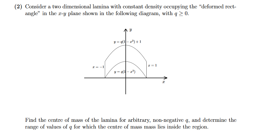 Solved with constant density occupying the "deformed rect- | Chegg.com