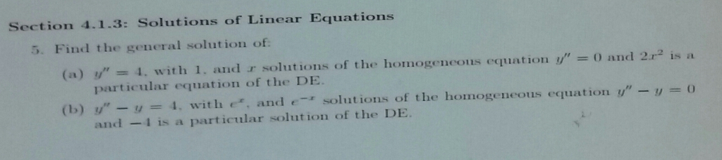 Solved Section 4.1.3: Solutions of Linear Equation 5. Find | Chegg.com